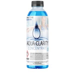 aqua clarity hot tub cleaner concentrate, most effective premium water care healthy hot tub maintenance for 1 year, works with all sanitizers and enzymes, say no to harsh hot tub spa chemicals 6 oz