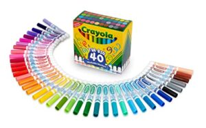 crayola ultra clean washable markers for school, back to school gifts for kids, 40 classic colors