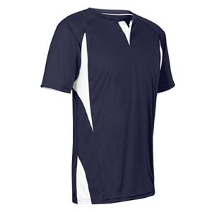 champro mens 2-button men’s baseball/softball wild card 2 button men s baseball softball jersey, navy,white, x-large us