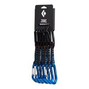 black diamond hotforge hybrid draw carabiner quickpack 12cm (6 pack), hotforge keylock (top) and hotwire wiregate (bottom), blue