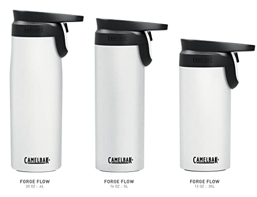 CamelBak Forge Flow Coffee & Travel Mug, Insulated Stainless Steel - Non-Slip Silicon Base - Easy One-Handed Operation - 16oz, Black