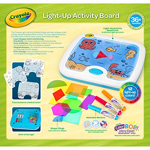 Crayola Light Up Activity Board, Kids Art Kit, Toys & Gifts for Ages 3, 4, 5, 6