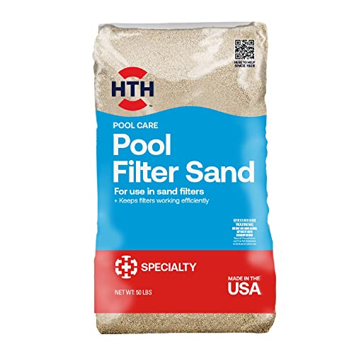 HTH 67120 Swimming Pool Care Pool Filter Sand 50lb Filtration Media for Clean Water