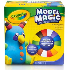 crayola model magic deluxe variety pack (14 packs), kids modeling clay alternative, assorted colors, arts & crafts for kids, gifts