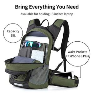 RUPUMPACK Insulated Hydration Backpack Pack with 2.5L BPA Free Bladder, Lightweight Daypack Water Backpack for Hiking Running Cycling Camping, Commuter, Fits Men, Women, Kids, 18L