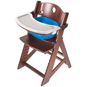 Keekaroo Height Right™ High Chair with Infant Insert & Tray, Mahogany/Aqua, ONE SIZE (0051414KR-0001)