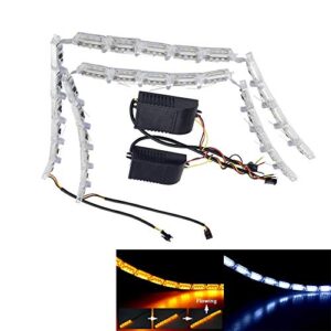 auto-tech 1pair car led crystal water lamp drl lights with telescopic steering white to yelllow light (white to yellow)