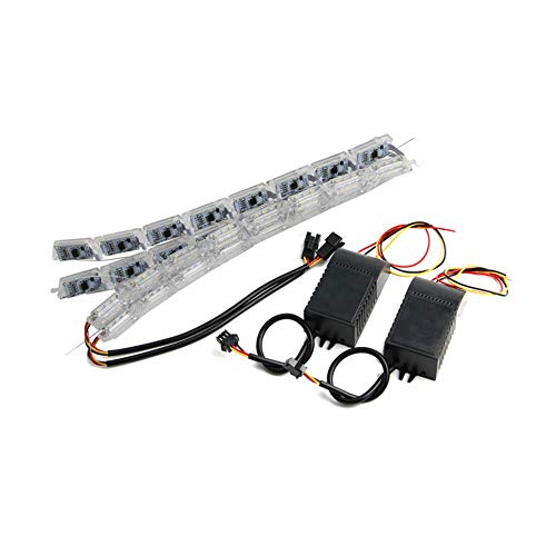 Auto-Tech 1Pair Car LED Crystal water lamp DRL lights with telescopic steering White to Yelllow light (White to Yellow)