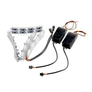 Auto-Tech 1Pair Car LED Crystal water lamp DRL lights with telescopic steering White to Yelllow light (White to Yellow)