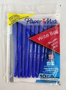 paper mate 9313499 blue medium tip write brothers stick ballpoint pens 10 count