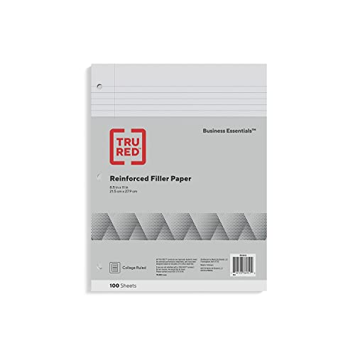 Staples 2072514 Reinforced Filler Paper College Ruled 8-1/2-Inch X 11-Inch 12 Pack