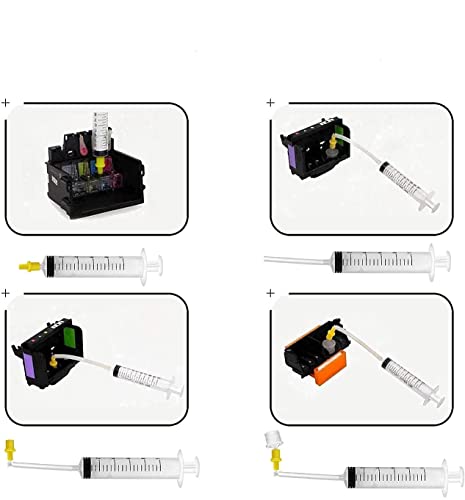 Universal Printhead Cleaning Kit Unblock Printer Head Nozzles Cleaner Flush for All Epson Workforce Epson EcoTank HP Officejet HP Deskjet Brother MFC Canon Pixma Printers Model