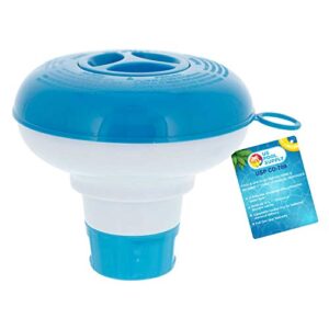 u.s. pool supply pool & spa floating chlorine & bromine 1″ tablet chemical dispenser, 5″ diameter, collapsible floater