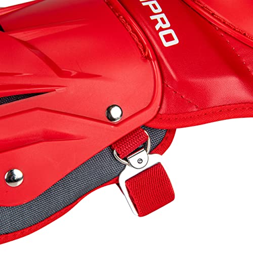 CHAMPRO Optimus Pro Leg Guard - 13.5" Shin Guard, Scarlet