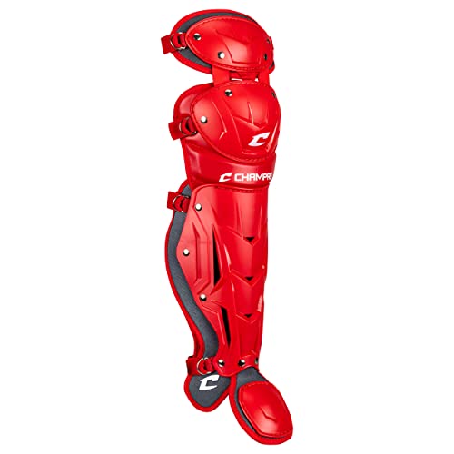 CHAMPRO Optimus Pro Leg Guard - 13.5" Shin Guard, Scarlet