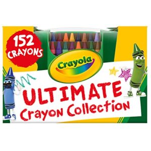 crayola ultimate crayon box collection (152ct), bulk kids crayon caddy, classic & glitter crayons, gifts, ages 3+