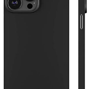 HTH iPhone 14 PRO Case, Premium Silicone and Ultra Slim Shockproof Protective, Sleek Design [Soft Anti-Scratch Microfiber Interior], 6.1 inch, Dark Black