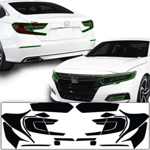 bogar tech designs – precut complete head light tail light tint kit compatible with honda accord 2018-2022, dark smoke