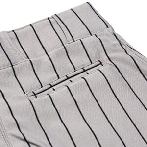 CHAMPRO Unisex-Youth Triple Crown Pinstripe Polyester Baseball Pants, Grey, Black PIN, X-Large