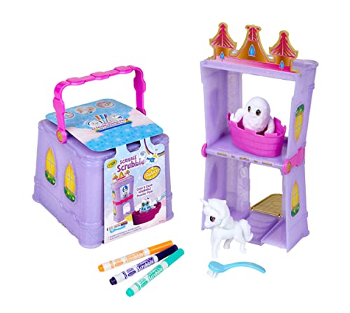 Crayola Scribble Scrubbie Peculiar Pets, Palace Playset with Yeti & Unicorn Toys, Kids Gifts for Girls & Boys, Ages 3, 4, 5, 6