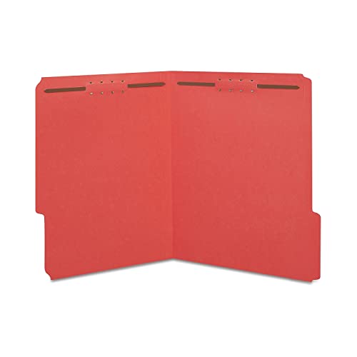 Staples 807791 Colored Reinforced Tab Fastener Folders Letter Size Red 50/Box