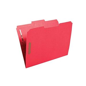 Staples 807791 Colored Reinforced Tab Fastener Folders Letter Size Red 50/Box