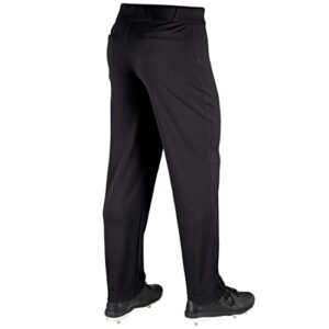 CHAMPRO Men's Standard MVP OB Open Bottom Loose-Fit Baseball Pants, Black, X-Large