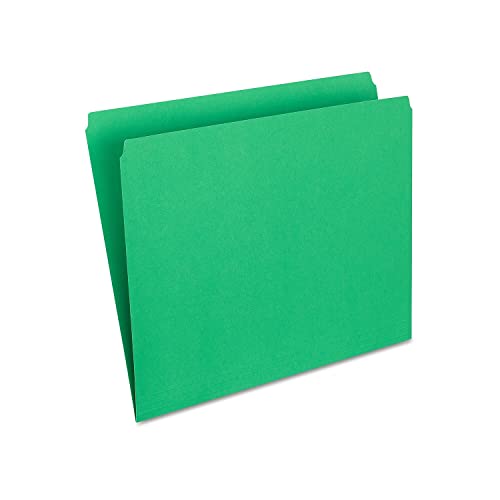 Staples 509653 Top-Tab File Folders Straight-Cut Tab Letter Size Green 100/Bx