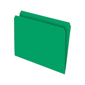 Staples 509653 Top-Tab File Folders Straight-Cut Tab Letter Size Green 100/Bx