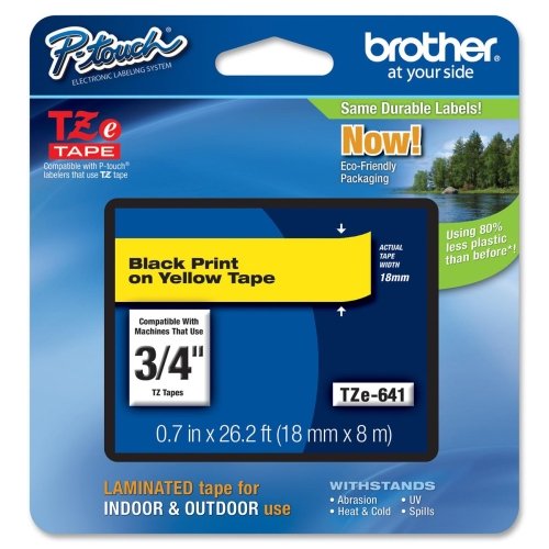 Wholesale CASE of 10 - Brother P-Touch TZ Lettering Tape Cartridges-Lettering Tape, 3/4" Size, Black/Yellow