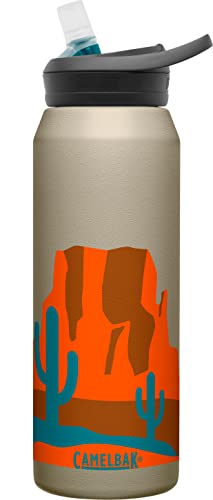 CamelBak Eddy+ Water Bottle with Straw 25 oz - Insulated Stainless Steel, Deep Desert