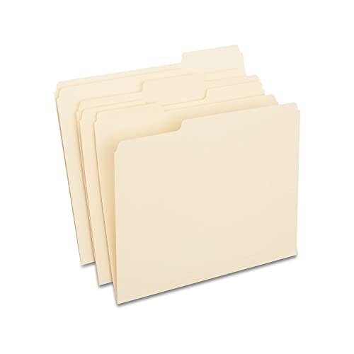 Staples 246850 100% Recycled Manila File Folders Letter 3-Tab 100/Box (246850)