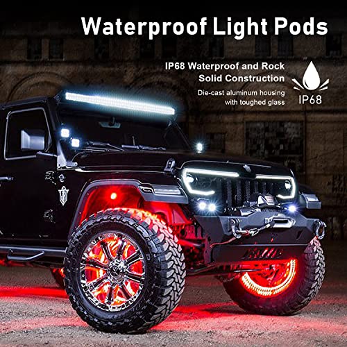 LED Rock Lights, YCHOW-TECH 12 Pods RGB Rock Lights with APP Control Wheel Well Light Music Mode Multilcolor Underglow Lights for Trucks, Four Wheeler UTV ATV RZR Golf Cart Truck Accessories