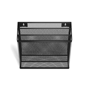 STAPLES 3 Compartment Wire Mesh File Organizer, Matte Black, 4/Case (57553Ct) (Tr57553ct)