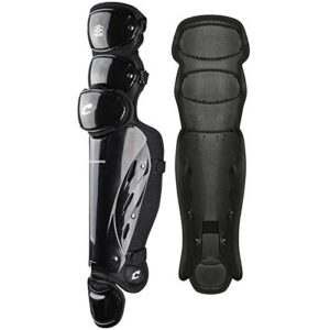 champro mens compact pro plus umpire leg guard, black, 17 length us