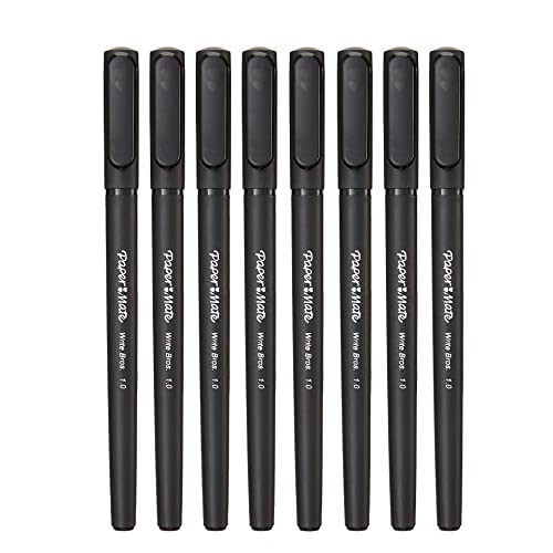 Paper Mate Write Bros Ballpoint Stick Pen, Black Ink with Black Barrel, 1mm Medium Point - 8 Pack (2140570)