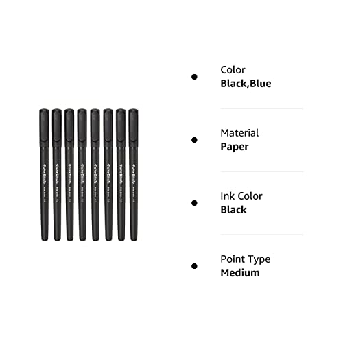 Paper Mate Write Bros Ballpoint Stick Pen, Black Ink with Black Barrel, 1mm Medium Point - 8 Pack (2140570)