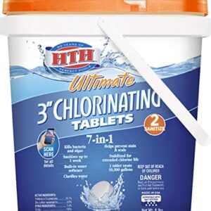 HTH 42048 Ultimate 3" Chlorinating Tablets Swimming Pool Chlorine, 8 lbs