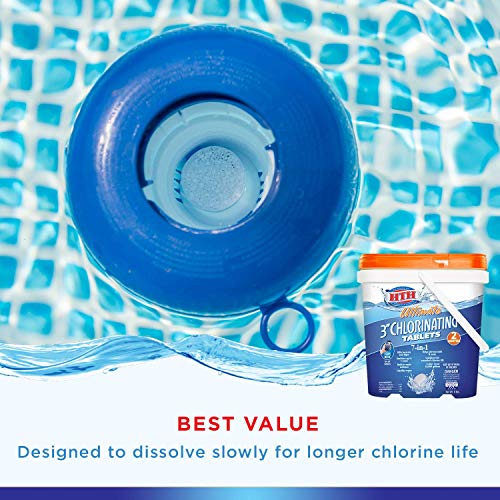 HTH 42048 Ultimate 3" Chlorinating Tablets Swimming Pool Chlorine, 8 lbs