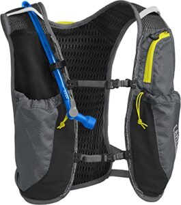 camelbak circuit run vest with 50oz hydration bladder, graphite/sulphur spring, one size