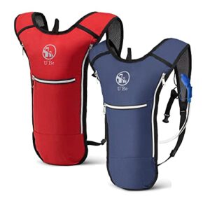 2pack hydration backpack with 2l water bladder – camelback for kids men & women – running hiking cycling (color 2pack)