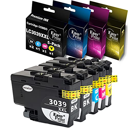 EASYPRINT 5-Pack Combo Compatible 3039xxl Ink Cartridges Replacement for Brother LC3039xxl for MFC-J5845DW, MFC-J5845DW XL, MFC-J5945DW, MFC-J6545DW, MFC-J6545DW XL, MFC-J6945DW, (2B, 1C, 1M, 1Y)