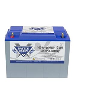 Battle Born Batteries LiFePO4 Deep Cycle Battery - 100Ah 12v Lithium Battery w/Built-In BMS - 3000-5000 Deep Cycle Rechargeable Battery - RV/Camper, Marine, Overland/Van, and Off Grid Applications