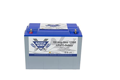 Battle Born Batteries LiFePO4 Deep Cycle Battery - 100Ah 12v Lithium Battery w/Built-In BMS - 3000-5000 Deep Cycle Rechargeable Battery - RV/Camper, Marine, Overland/Van, and Off Grid Applications