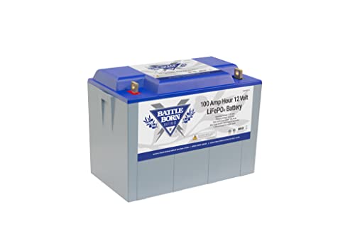 Battle Born Batteries LiFePO4 Deep Cycle Battery - 100Ah 12v Lithium Battery w/Built-In BMS - 3000-5000 Deep Cycle Rechargeable Battery - RV/Camper, Marine, Overland/Van, and Off Grid Applications