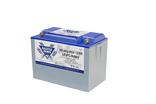 Battle Born Batteries LiFePO4 Deep Cycle Battery - 100Ah 12v Lithium Battery w/Built-In BMS - 3000-5000 Deep Cycle Rechargeable Battery - RV/Camper, Marine, Overland/Van, and Off Grid Applications