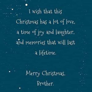 Christmas Card Brother | Made in America | Eco-Friendly | Thick Card Stock with Premium Envelope 5in x 7.75in | Packaged in Protective Mailer | Prime Greetings