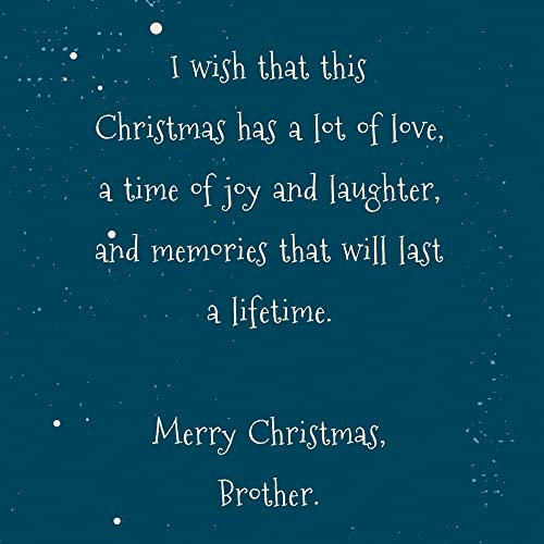 Christmas Card Brother | Made in America | Eco-Friendly | Thick Card Stock with Premium Envelope 5in x 7.75in | Packaged in Protective Mailer | Prime Greetings