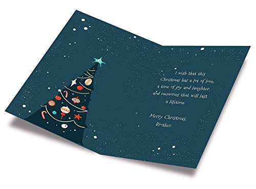 Christmas Card Brother | Made in America | Eco-Friendly | Thick Card Stock with Premium Envelope 5in x 7.75in | Packaged in Protective Mailer | Prime Greetings