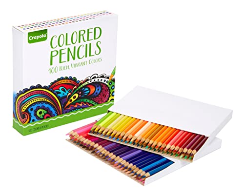 Crayola Adult Colored Pencils (100ct), Coloring Pencils, Easter Basket Gifts, Great for Adult Coloring Books